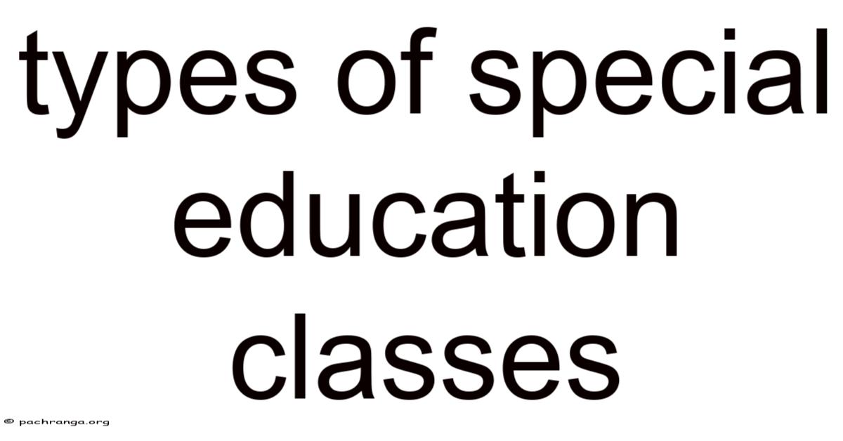 Types Of Special Education Classes